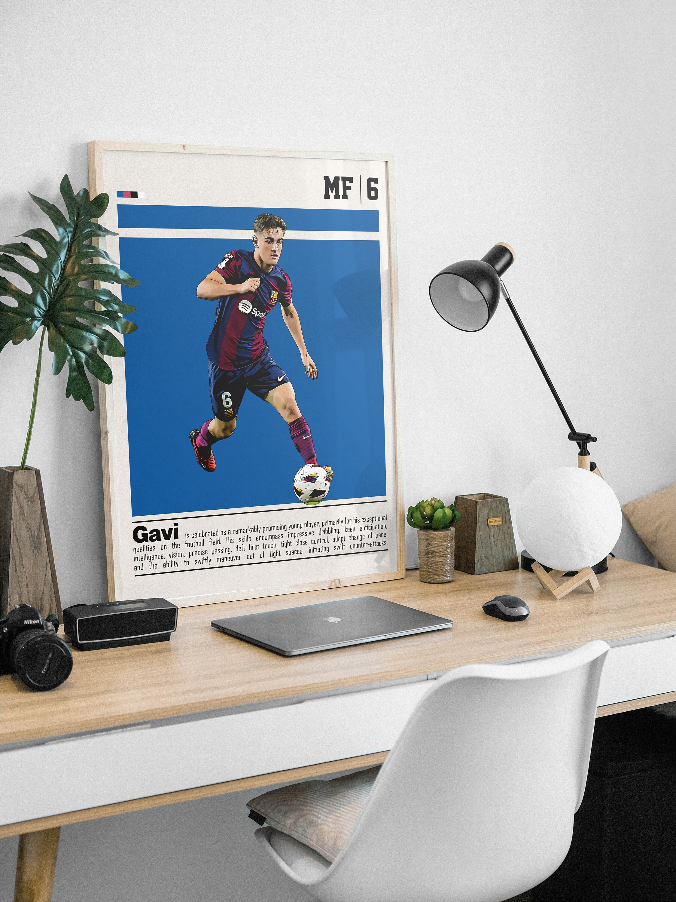 Gavi Digital Poster for Sports Fan Wall Art for Soccer Fans Modern ...