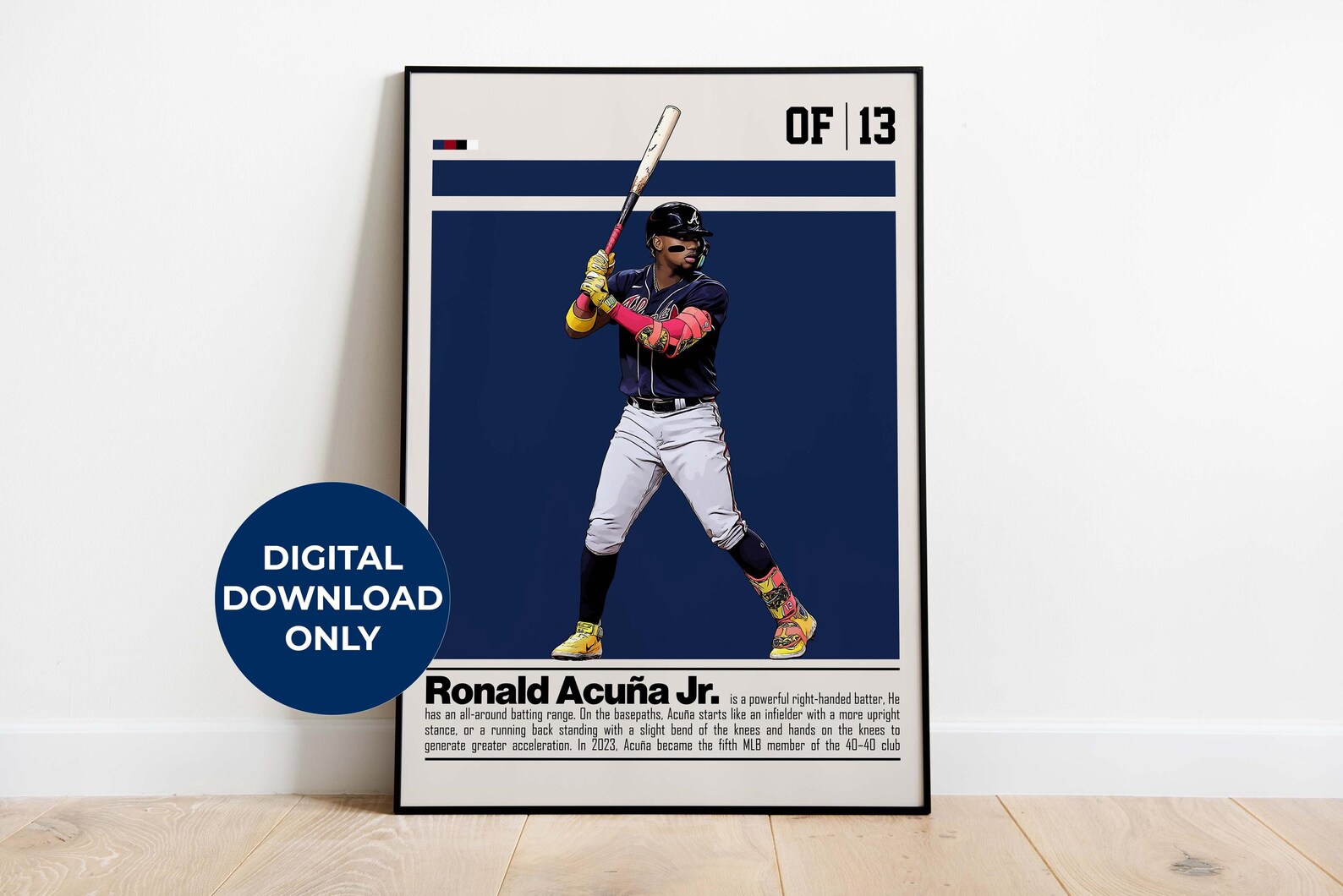 Ronald Acuña Poster Digital Download | Printable Wall Art for Baseball ...