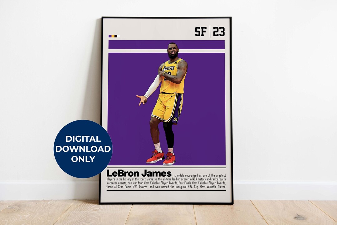 Lebron James Poster Digital Download Printable Wall Art for Basketball ...