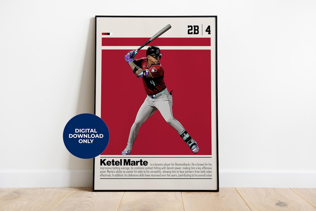 Ketel Marte Digital Poster for Sports Fan Wall Art for Baseball Fans Modern Sports Decor for ...