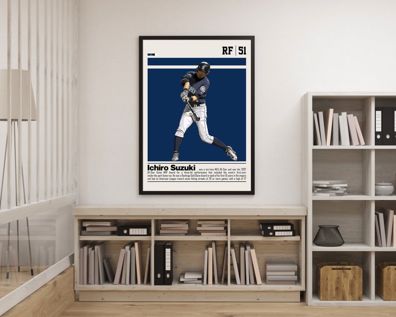 Ichiro Suzuki Digital Poster for Sports Fan Wall Art for Baseball Fans ...