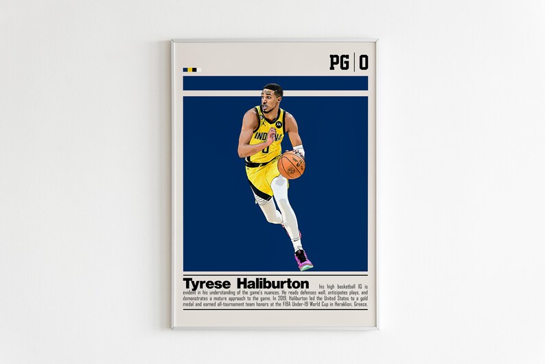 Tyrese Haliburton Digital Poster for Sports Fan Wall Art for Basketball ...