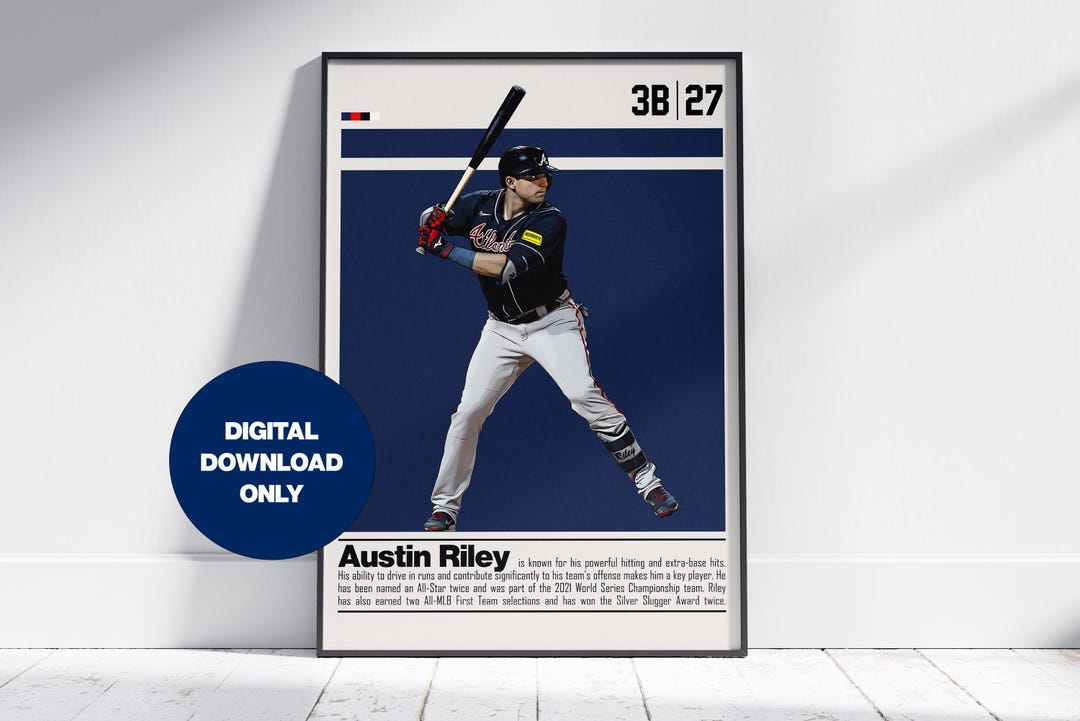 Austin Riley Digital Poster for Sports Fan Wall Art for Baseball Fans ...