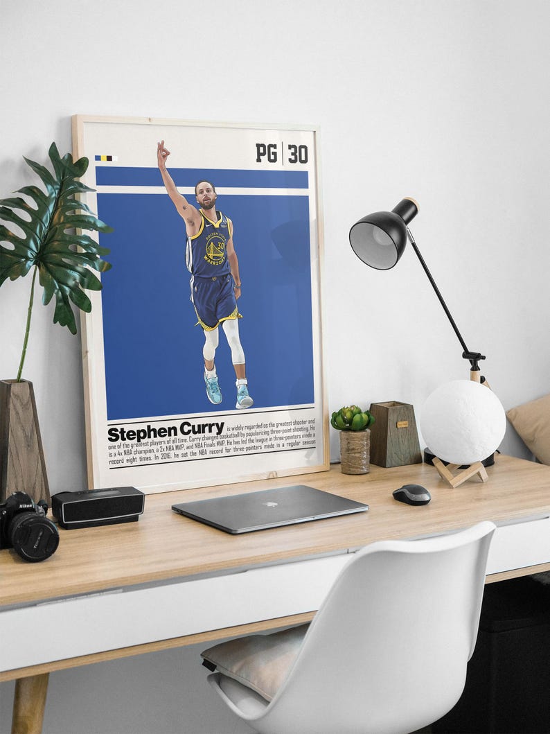 Stephen Curry Digital Poster for Sports Fan Wall Art for Basketball ...