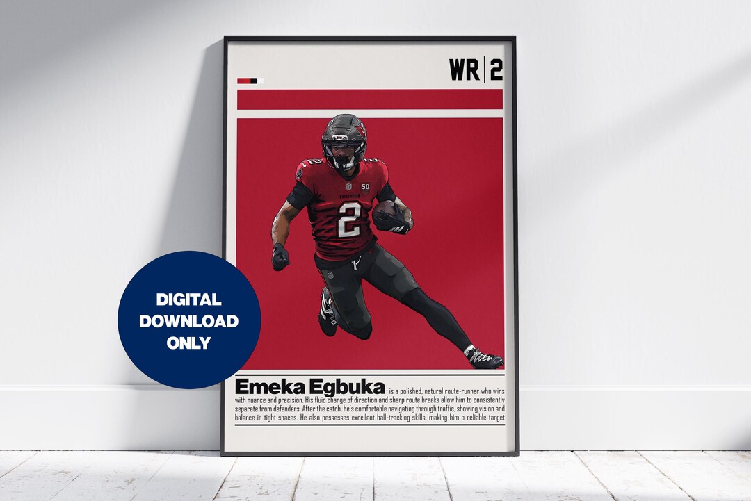 Emeka Egbuka Digital Poster for Sports Fan Wall Art for Football Fans ...