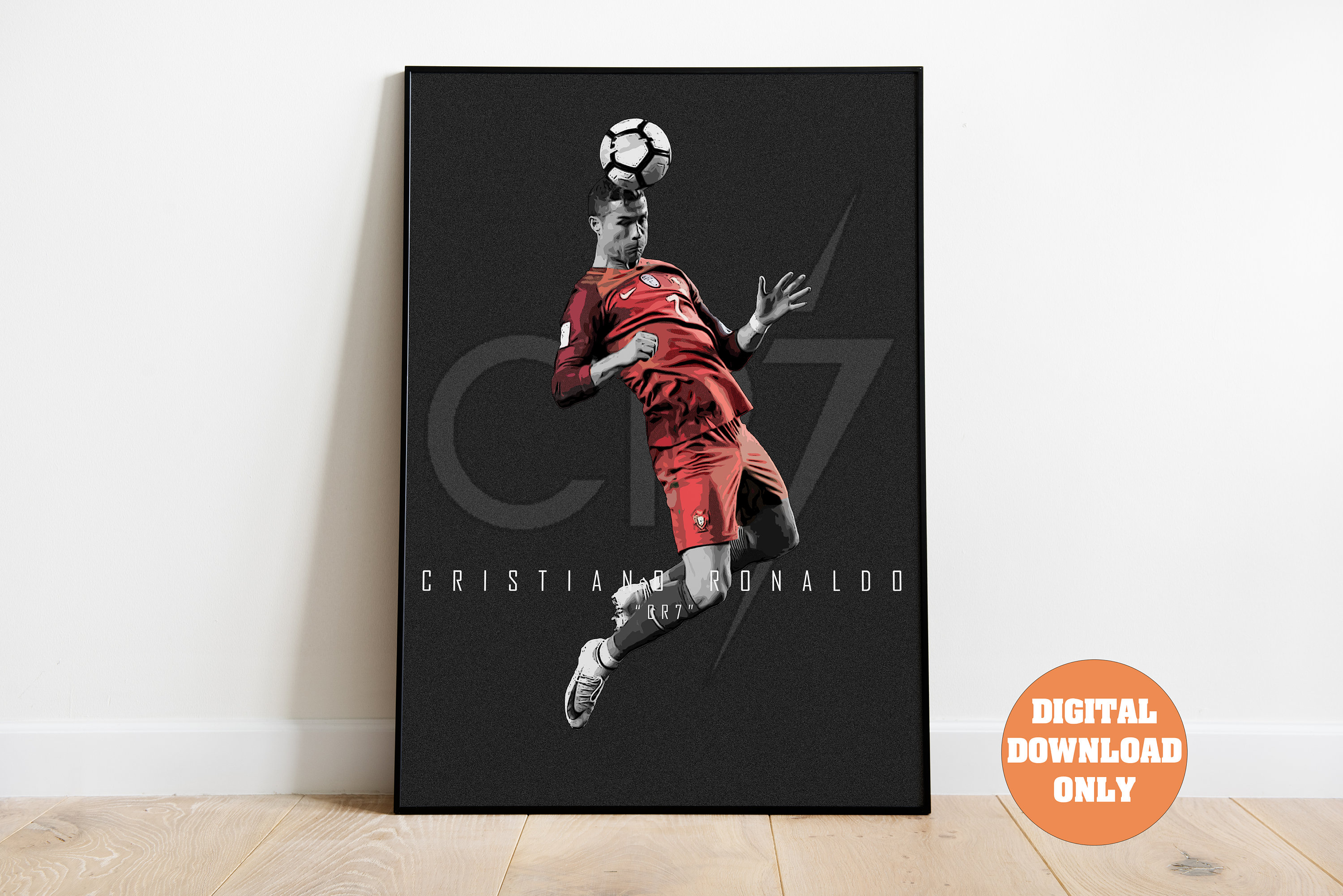 Cristiano Ronaldo Digital Poster for Sports Fan Wall Art for Soccer ...