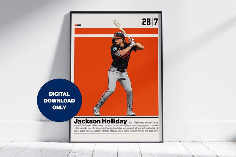 Jackson Holliday Digital Poster for Sports Fan Wall Art for Baseball ...