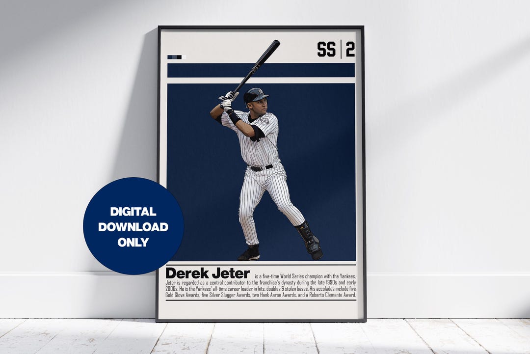 Derek Jeter Digital Poster for Sports Fan Wall Art for Baseball Fans ...