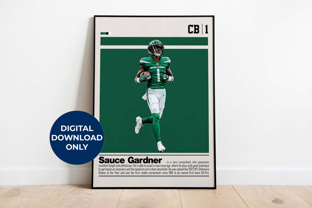 Sauce Gardner Digital Poster for Sports Fan Wall Art for Football Fans ...
