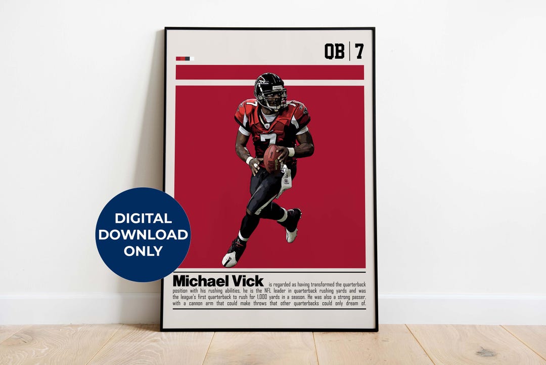 Michael Vick Digital Poster for Sports Fan Wall Art for Football Fans ...