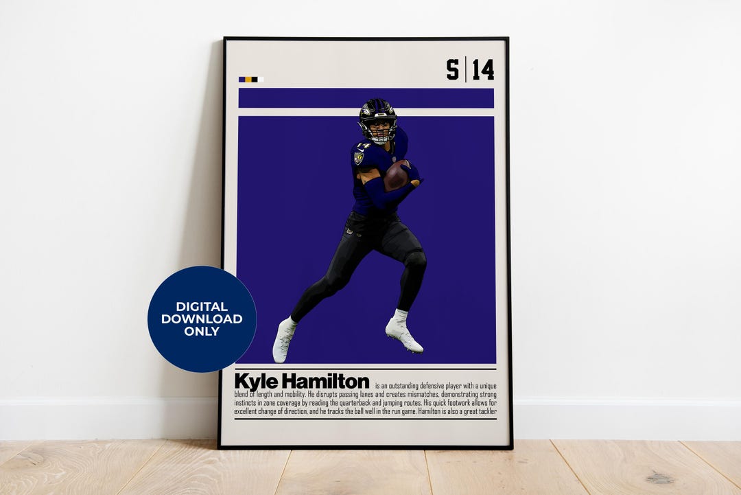 Kyle Hamilton Digital Poster for Sports Fan Wall Art for Football Fans ...