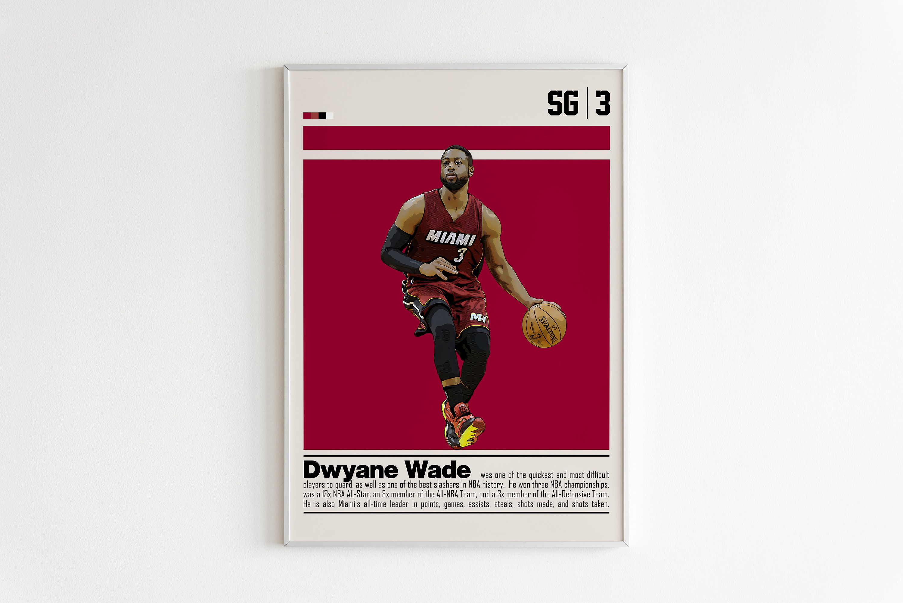 Digital Poster of Dwyane Wade Poster for Basketball Fan Wall - Etsy