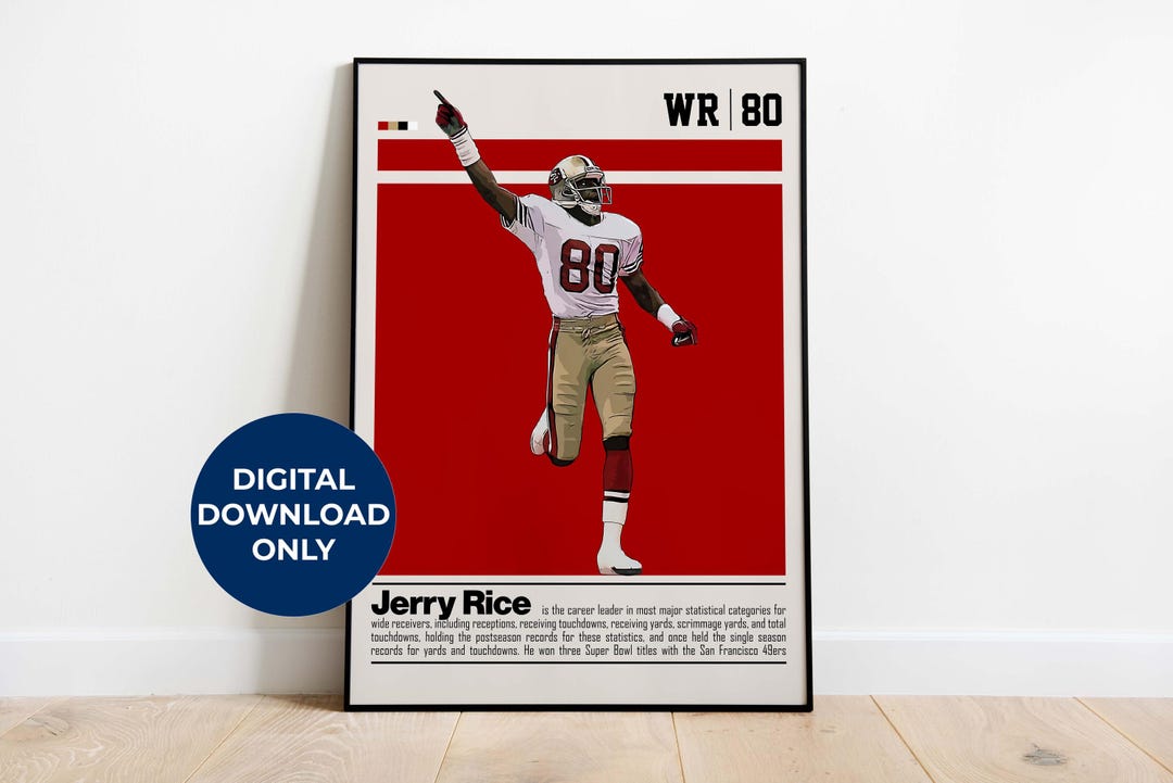 Jerry Rice Digital Poster for Sports Fan Wall Art for Football Fans ...