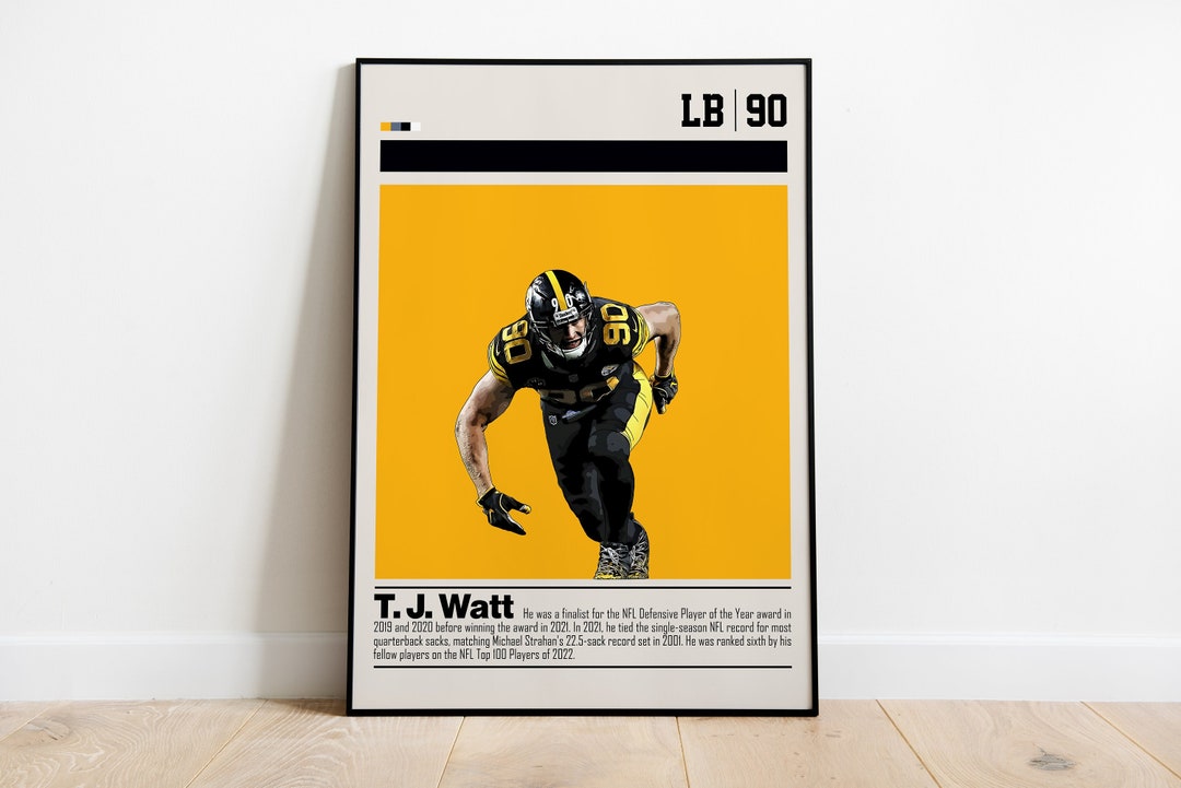 TJ Watt Digital Poster for Sports Fan Wall Art for Football Fans Modern ...