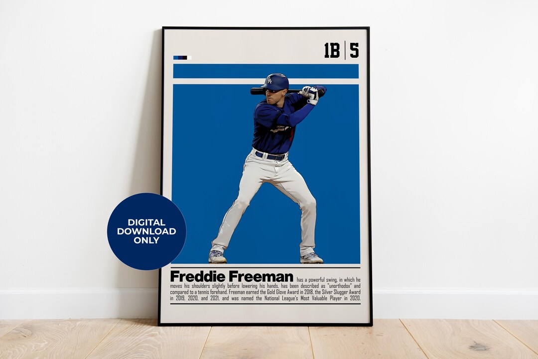 Freddie Freeman Digital Poster for Sports Fan Wall Art for Baseball ...
