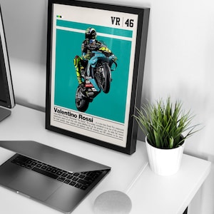 Valentino Rossi Poster Digital Download | Printable Wall Art for Motogp ...