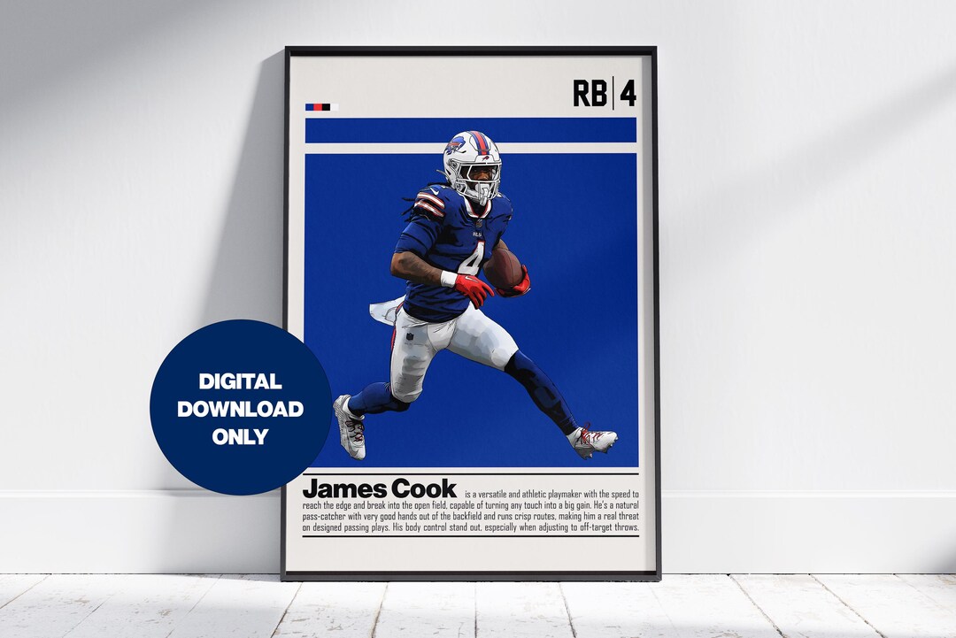 James Cook Digital Poster for Sports Fan Wall Art for Football Fans ...