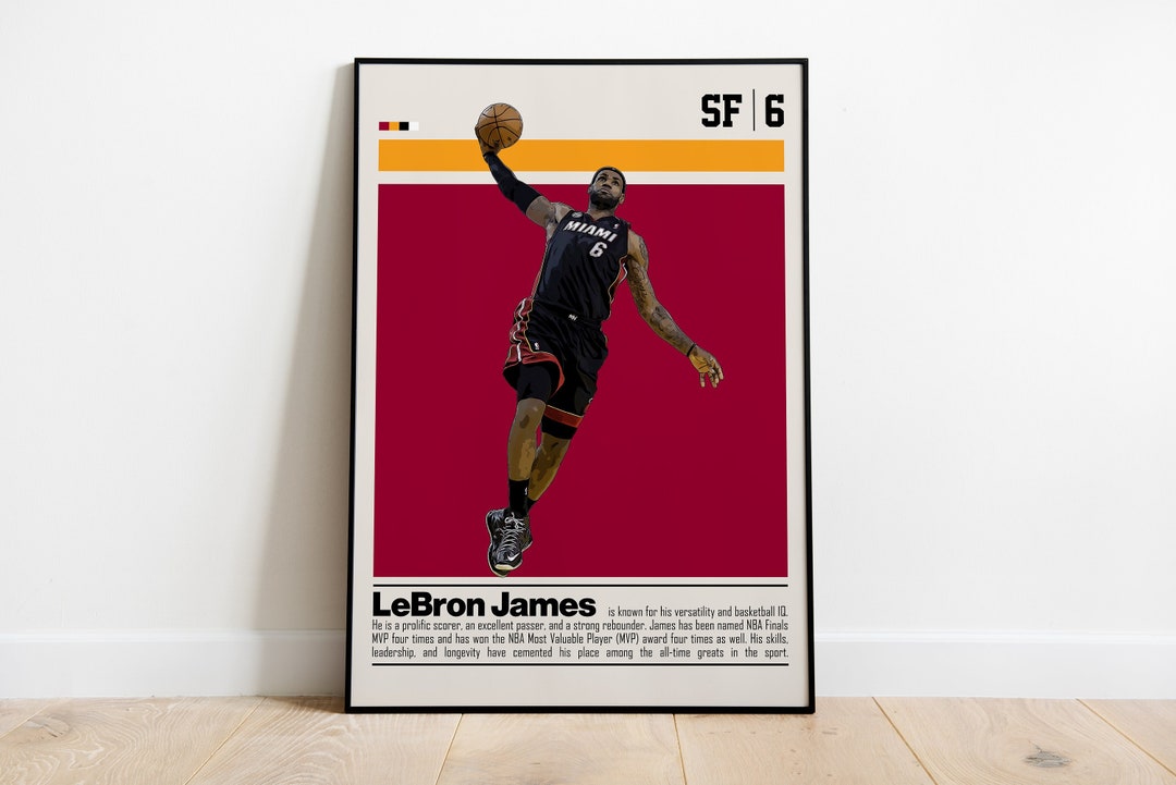 Lebron James Poster Digital Download Printable Wall Art for Basketball ...