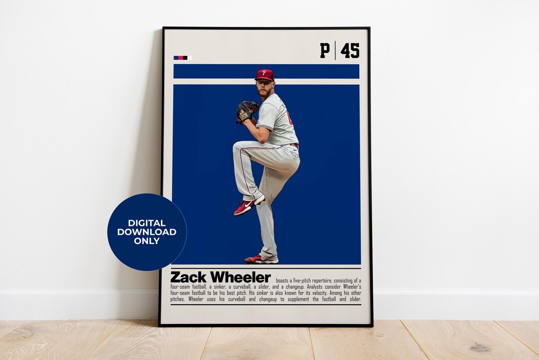 Zack Wheeler Digital Poster for Sports Fan Wall Art for Baseball Fans ...