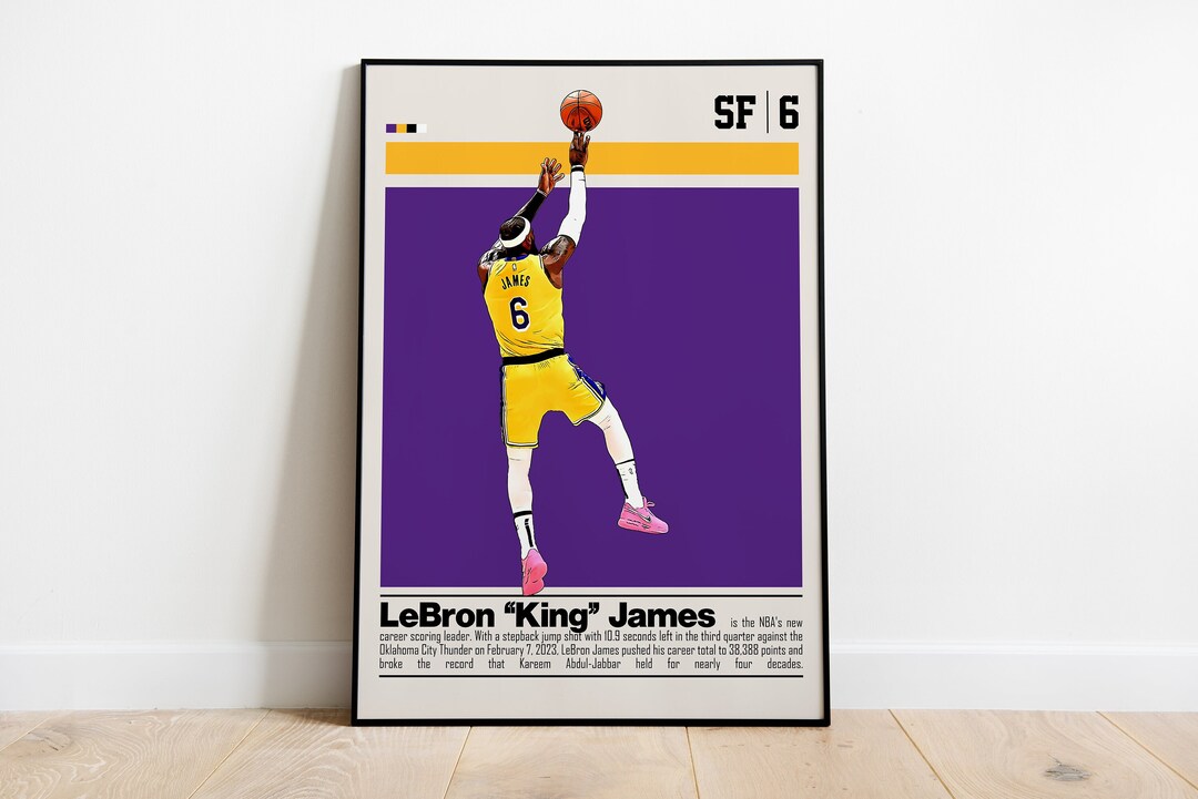 Lebron James Poster Digital Download Printable Wall Art for Basketball ...