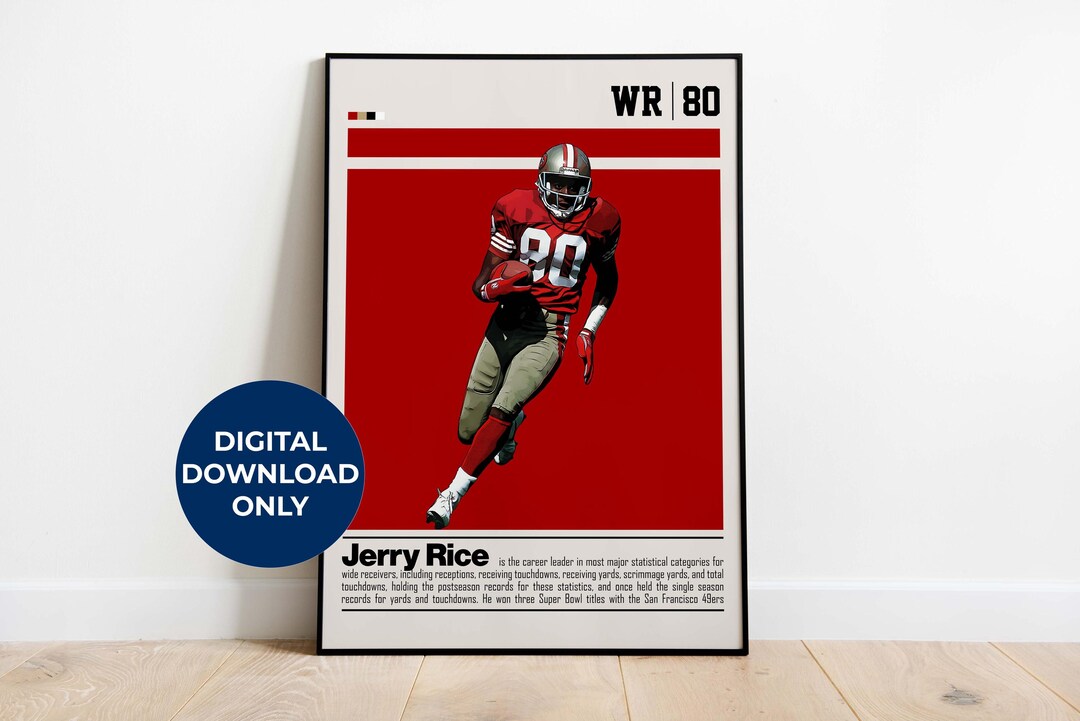 Jerry Rice Digital Poster for Sports Fan Wall Art for Football Fans ...