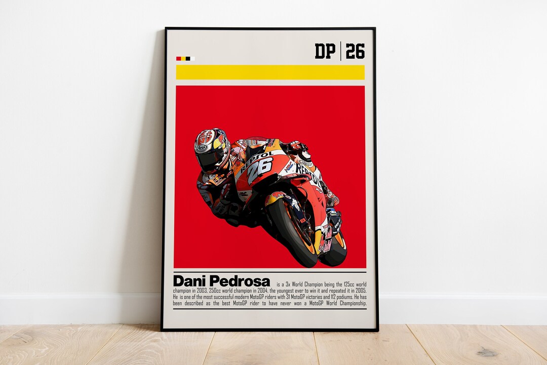 Digital Poster of Dani Pedrosa Poster for Sports Fan Wall Art for ...