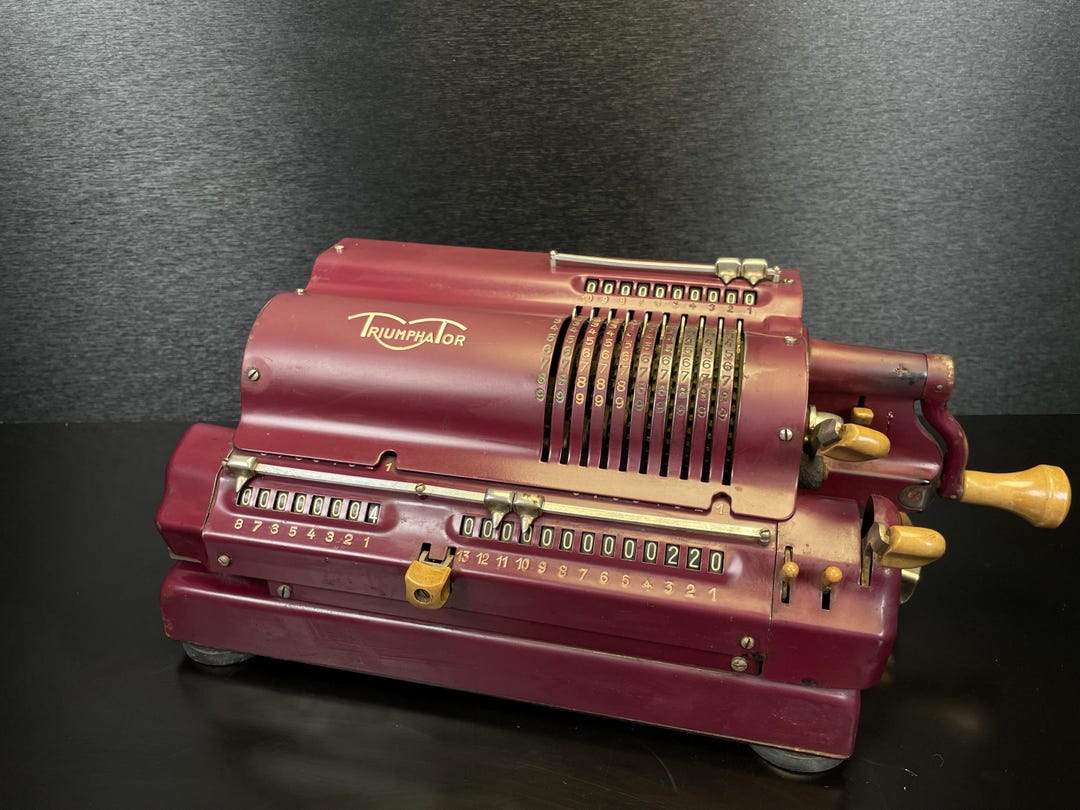 Vintage Triumphator Mechanical Pinwheel Calculator in Plum Magenta ...