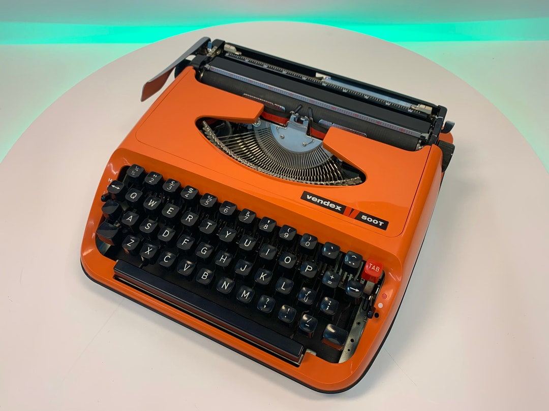 Vintage Vendex 500T Portable Typewriter, Stunning Orange Retro Design ...