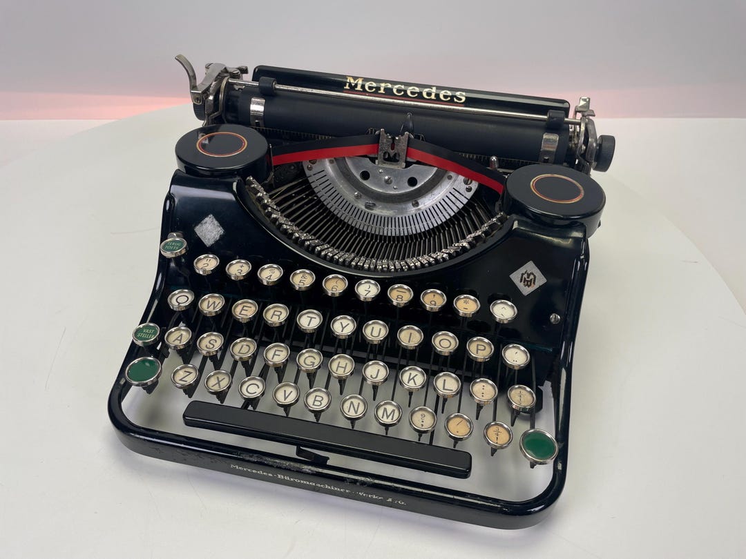 Vintage Typewriter Mercedes Prima Portable Time Writer – 1938 – Chrome ...