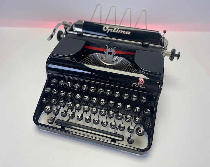 Vintage Typewriter -high Gloss Black- Optima Elite (1953) – A Timeless ...