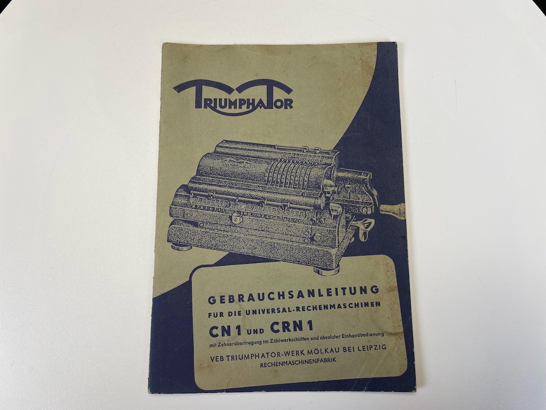 Original Antique Triumphator Calculator Manual in German, Rarely Good ...