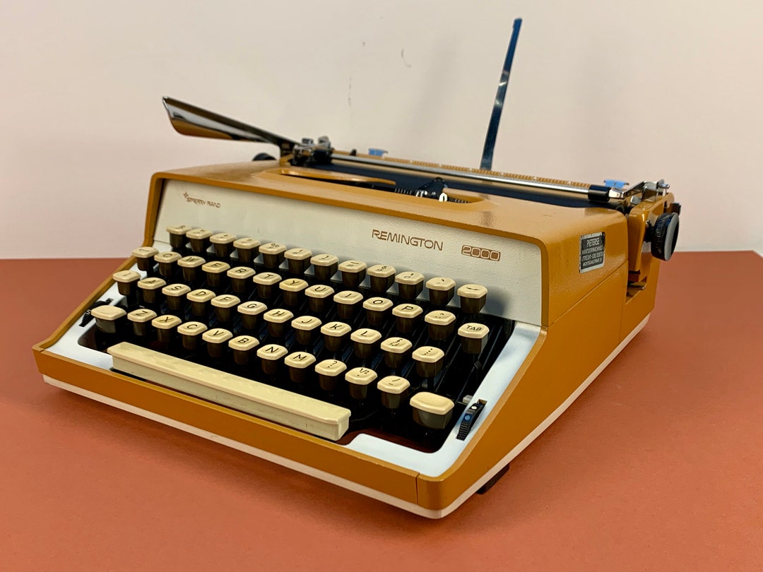 1960 Vintage Ocher Yellow Sperry Rand Remington 2000 Typewriter, 60's ...
