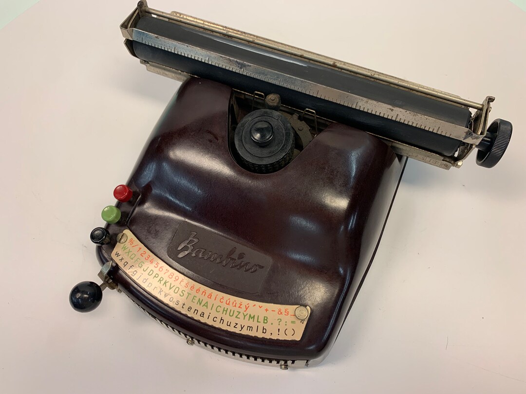 Vintage Bambino Index Typewriter, Classic Bakelite Brown Compact Typing ...