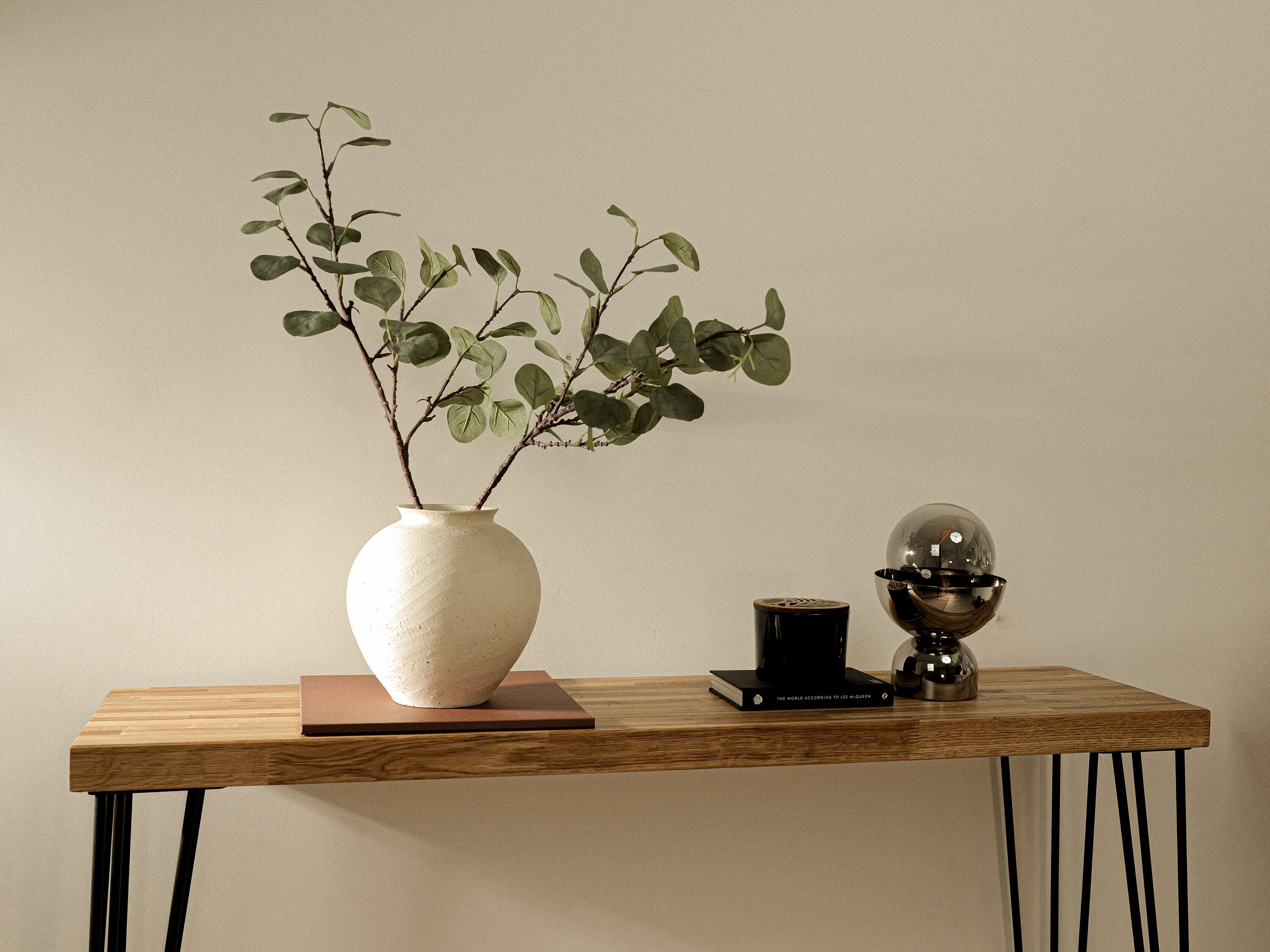 Handmade Solid Oak Console Table With Modern Design Handcrafted 30cm ...