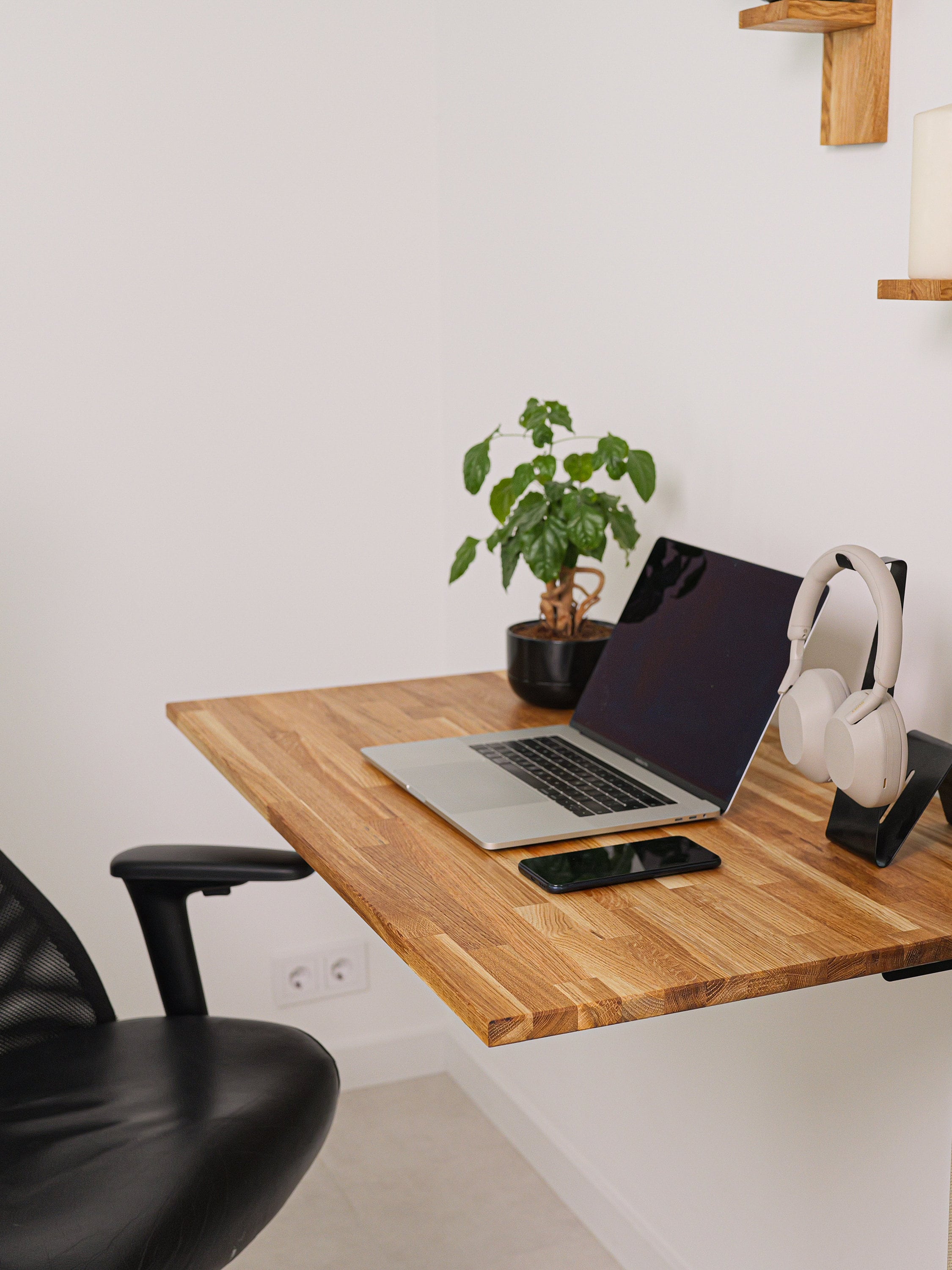 Folding Premium OAK Working Desk, Murphy Desk, Foldable Computer Laptop ...