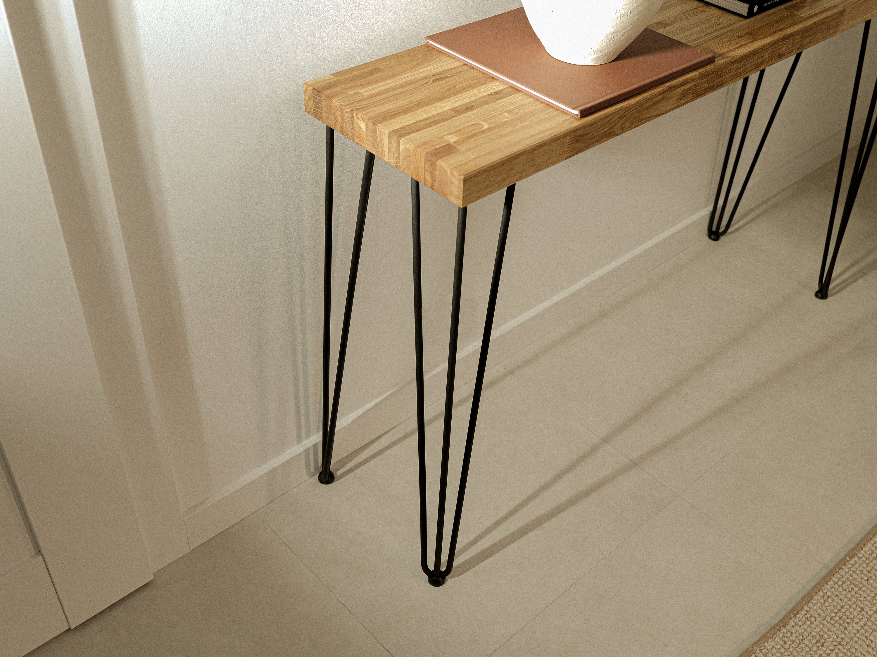 Handmade Solid Oak Console Table With Modern Design Handcrafted 30cm ...