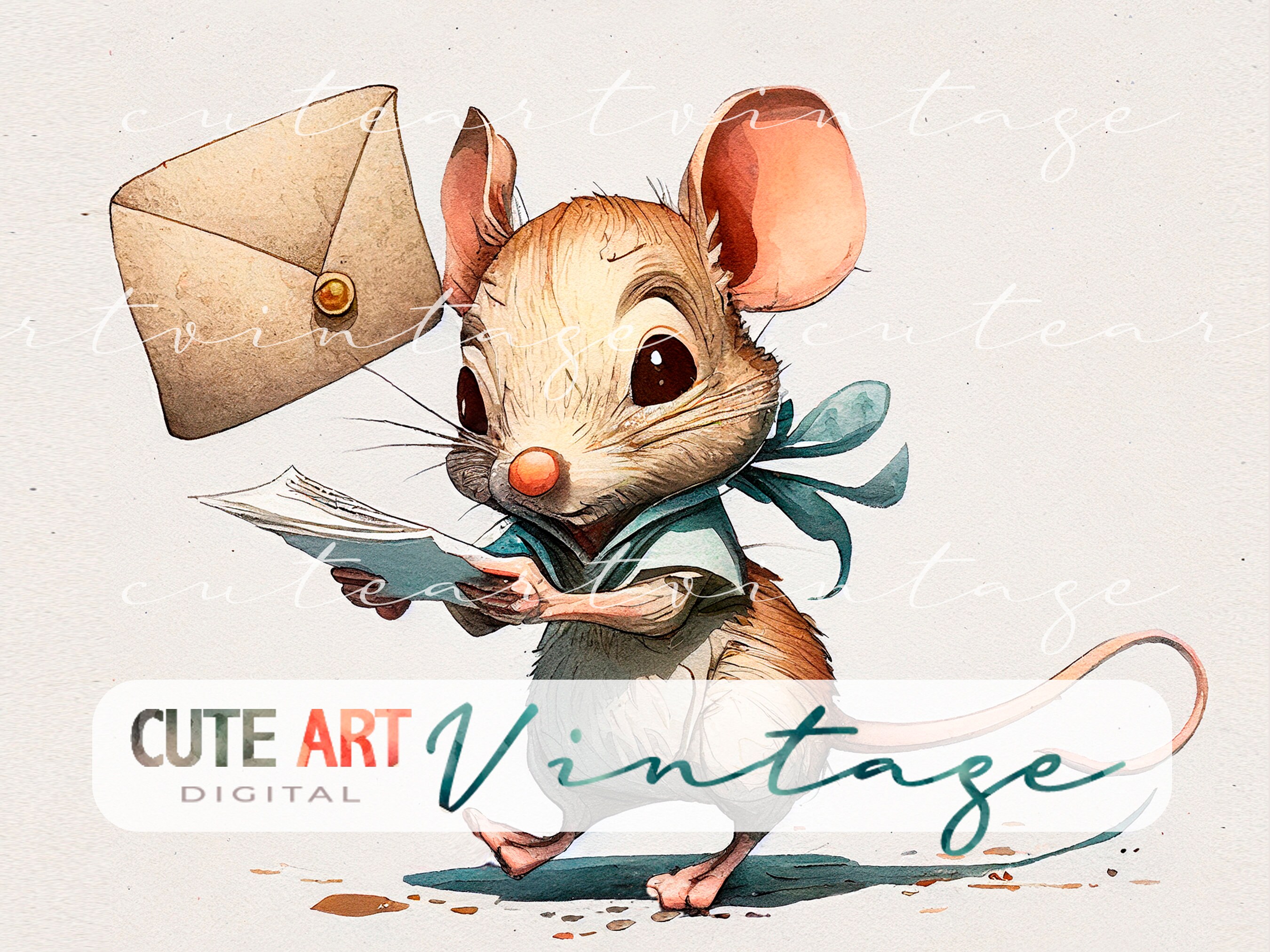 Watercolor Mice, Watercolor Mouse, Cute Watercolor Mouse, Greeting ...