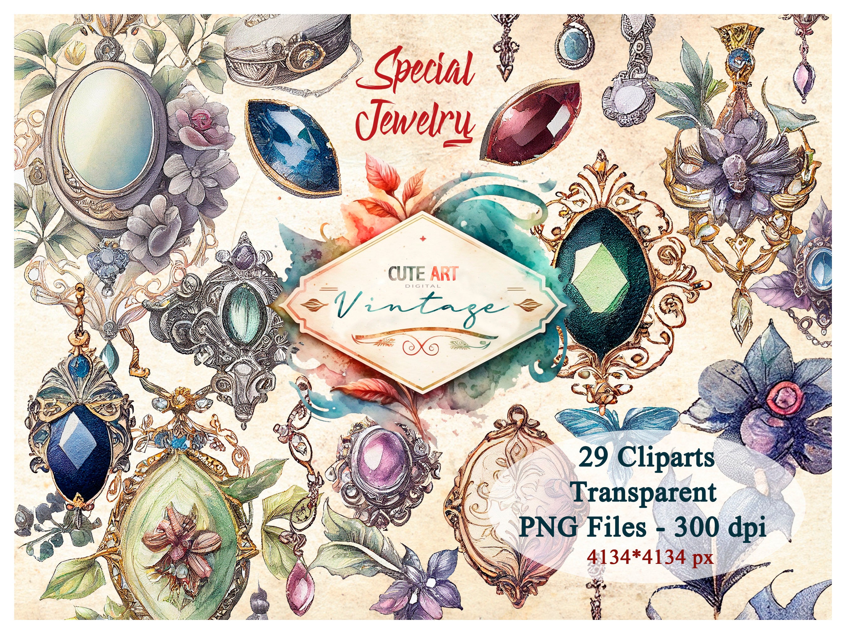 Watercolor Jewelry Clipart, Watercolor Jewelry Set Png, Watercolor ...