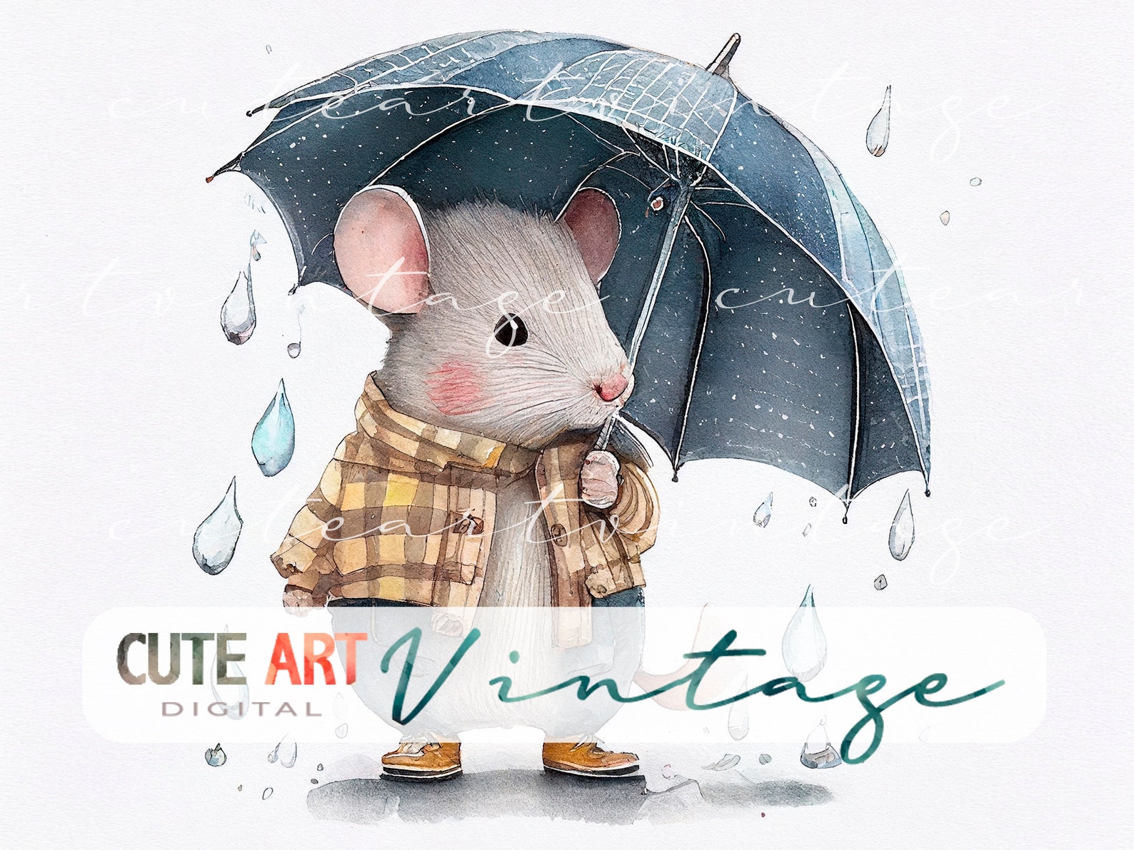 Watercolor Mice, Cute Watercolor Mouse, Children Mouse Illustration ...