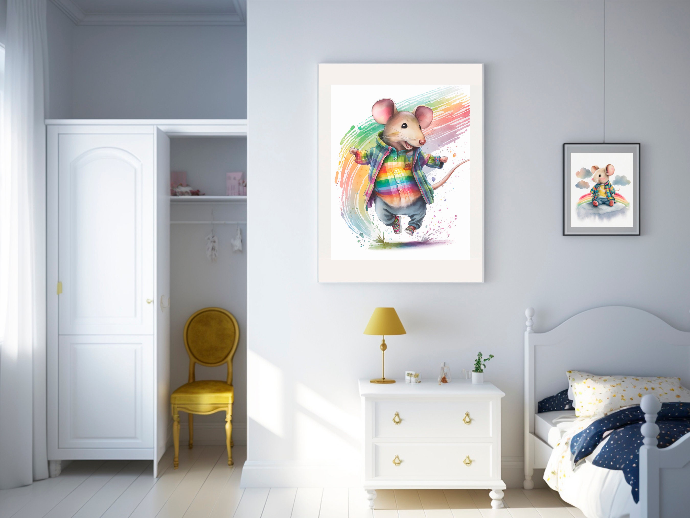 Watercolor Mice, Cute Watercolor Mouse, Children Mouse Illustration ...