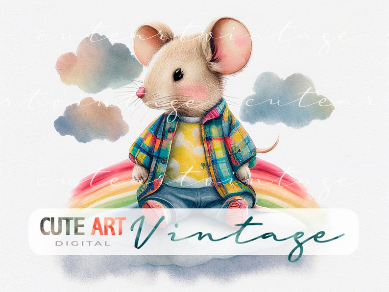 Watercolor Mice, Cute Watercolor Mouse, Children Mouse Illustration ...