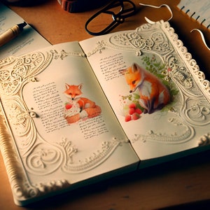 Cute Watercolor Fox, Digital Images for Scrapbooking, Drawing of a ...