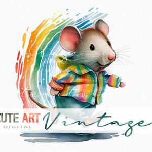 Watercolor Mice, Cute Watercolor Mouse, Children Mouse Illustration ...