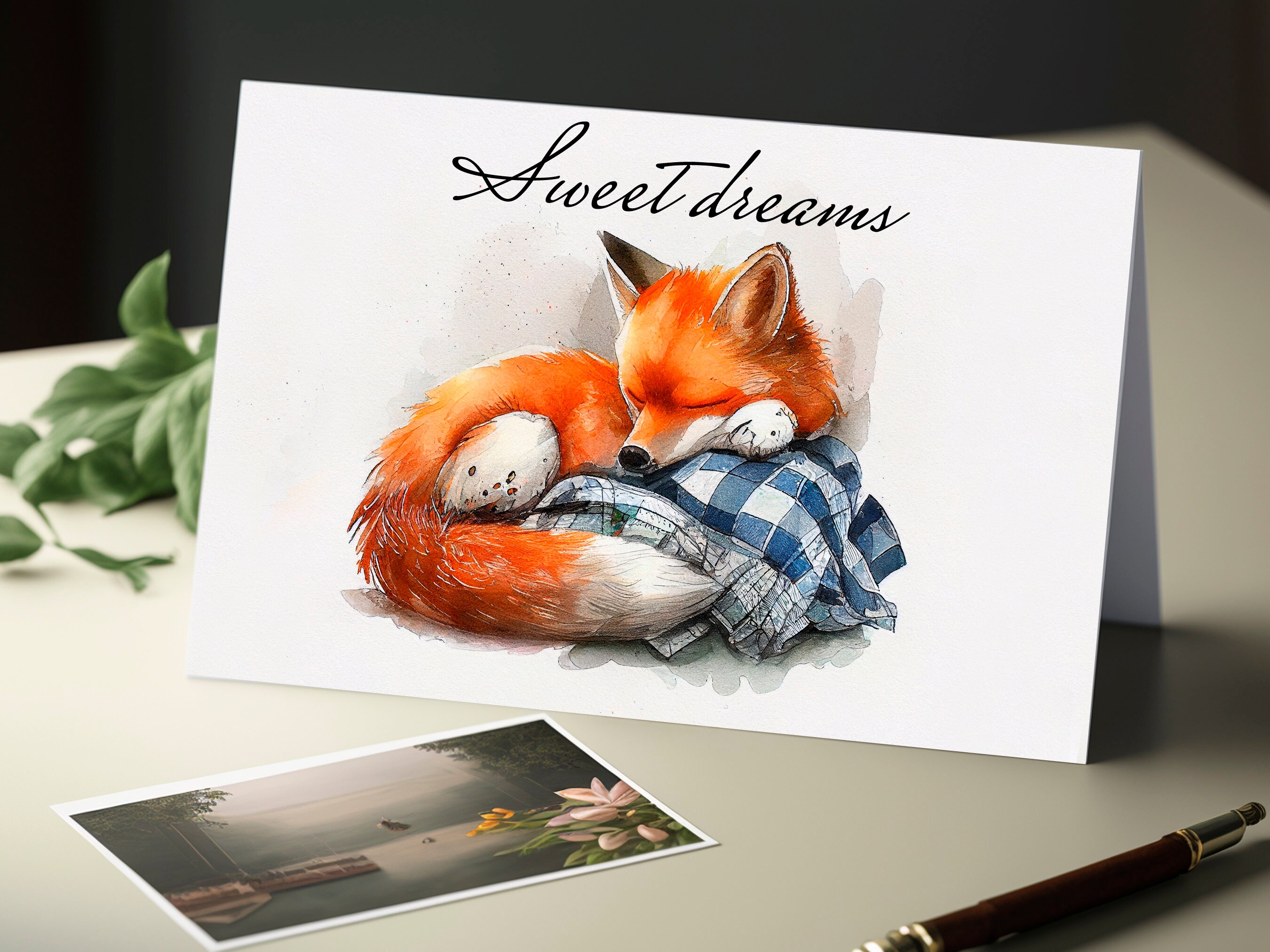 Cute Little Watercolor Fox, Drawing Little Sleeping Fox, Cute ...