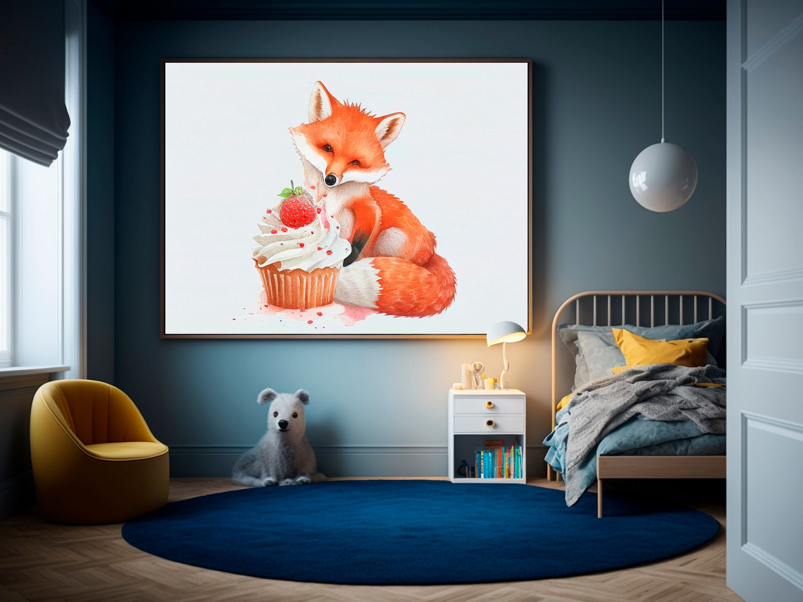 Cute Watercolor Fox, Digital Images for Scrapbooking, Drawing of a ...