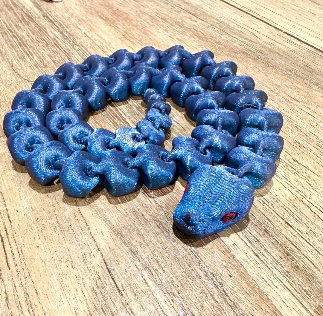 Articulated Snake comet Blue 3d Printed - Etsy