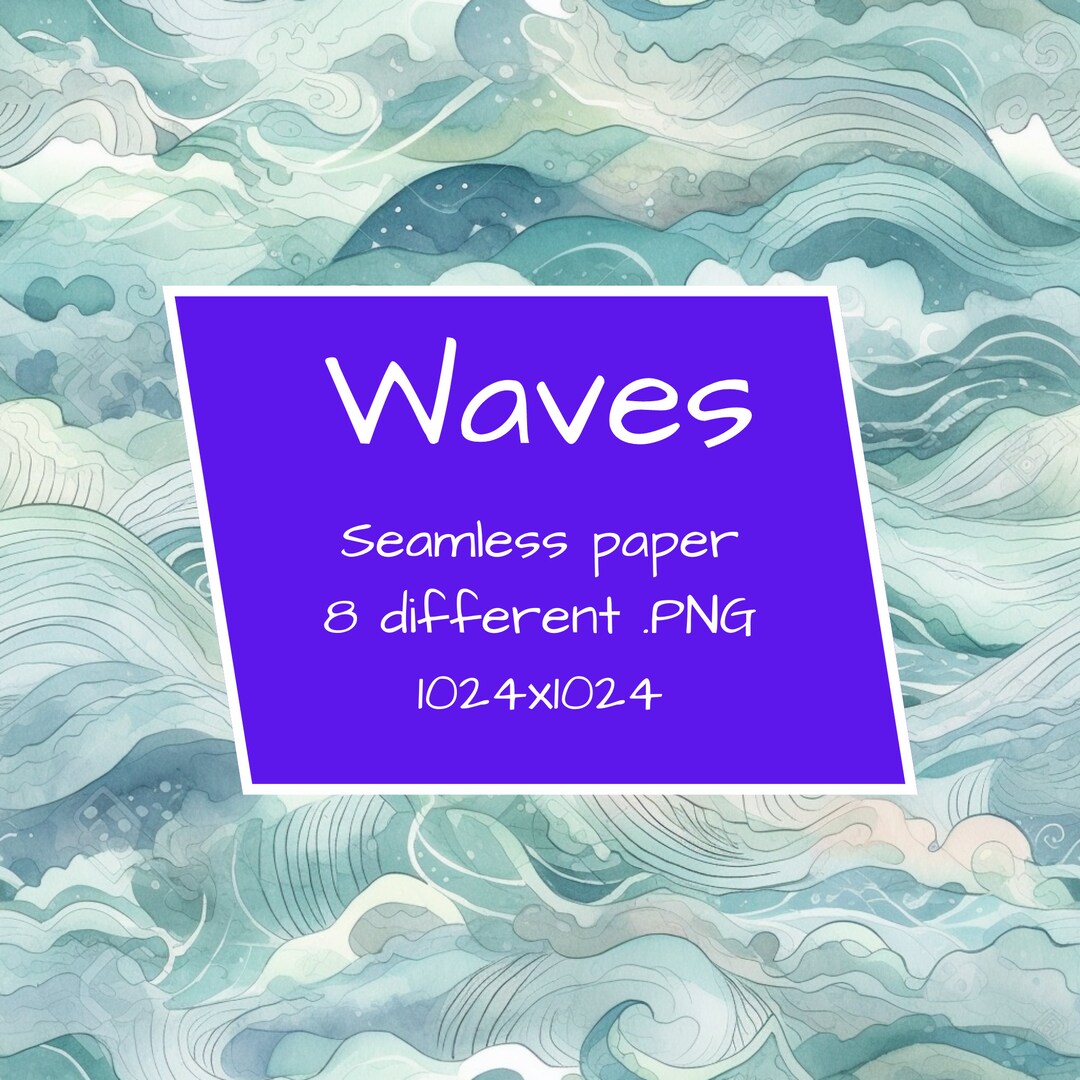 Waves on Ocean Tiling Digital Paper in Oil Painting - Etsy