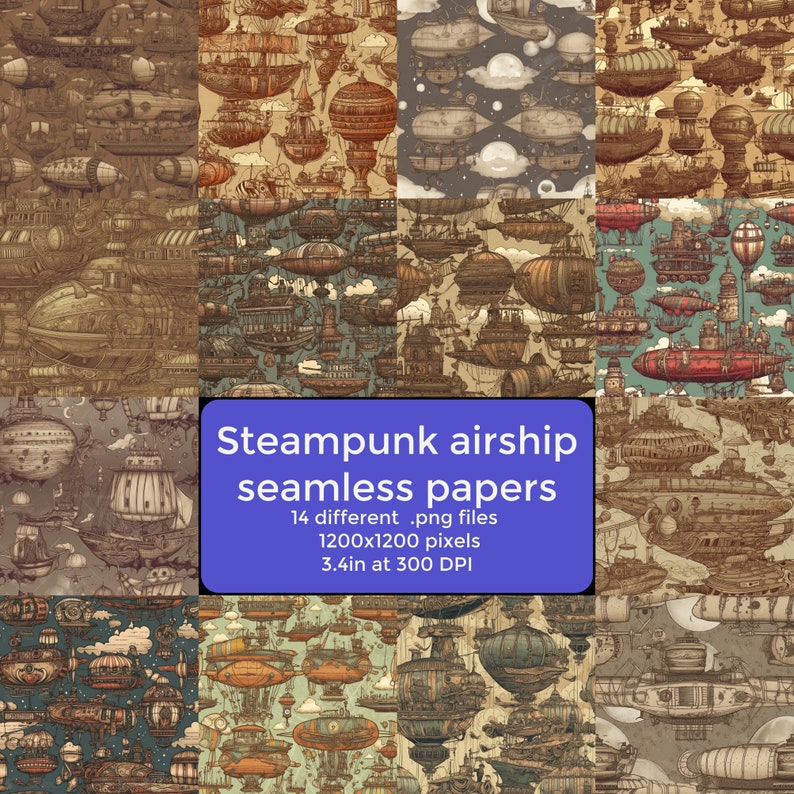 Steampunk Retro Vintage Website Seamless Digital Paper for Tile Images ...