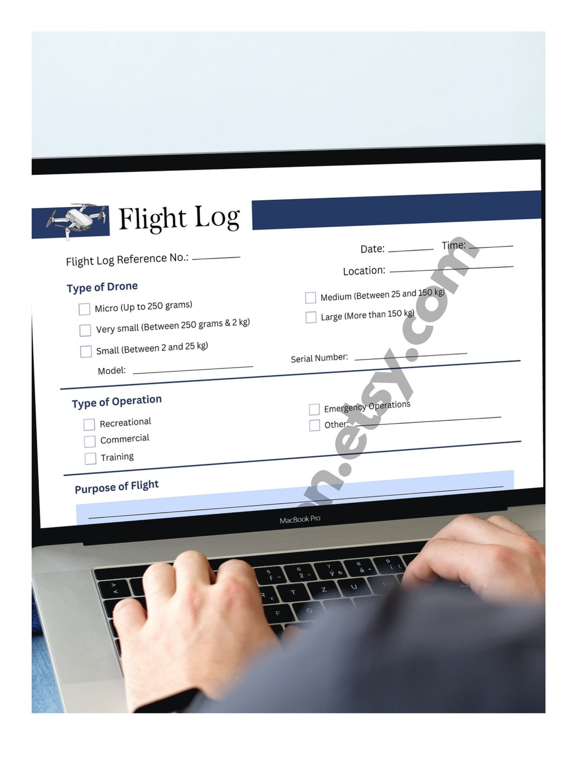 Drone/rpas/uav Operations | Flight Log | Safe Flying | Digital Download ...