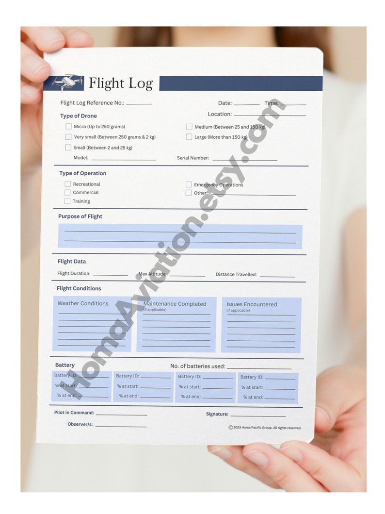 Drone/rpas/uav Operations Flight Log Safe Flying Digital Download - Etsy